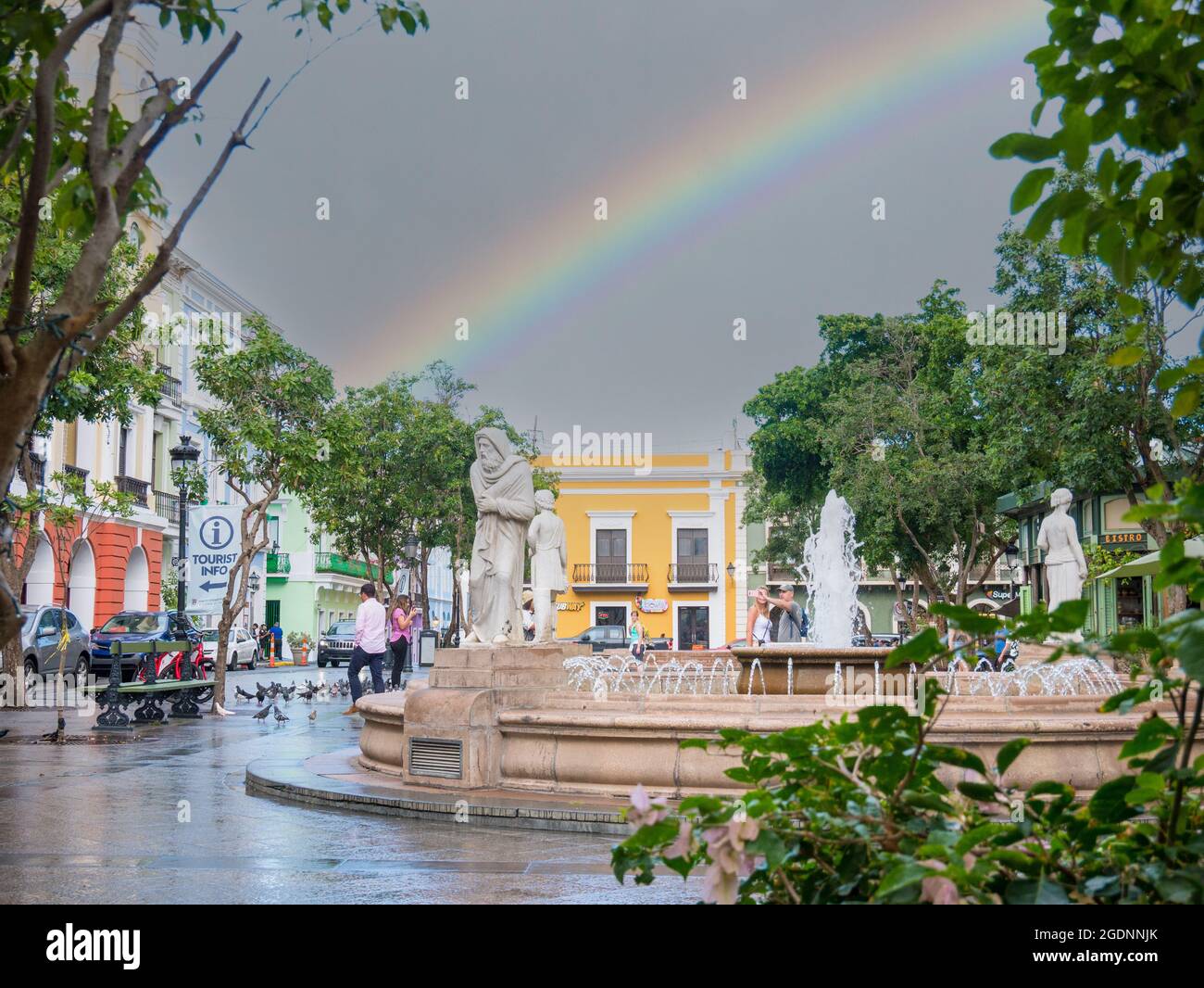 Old San Juan, Puerto Rico. January 2021. A rainbow after a storm Stock ...