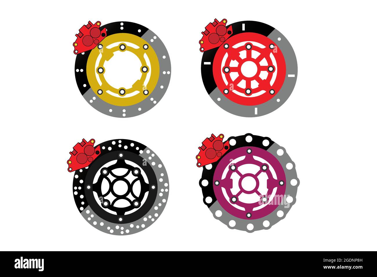 Kind of motorcycle Disc Brake vector, brake spare part vector Stock ...