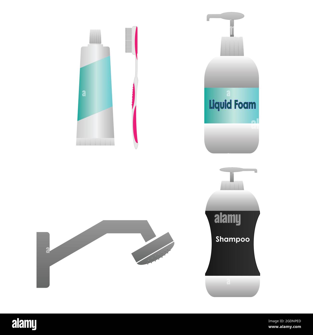 toothbrush and toothpaste vector, Foam, Shower and Shampoo Vector ...