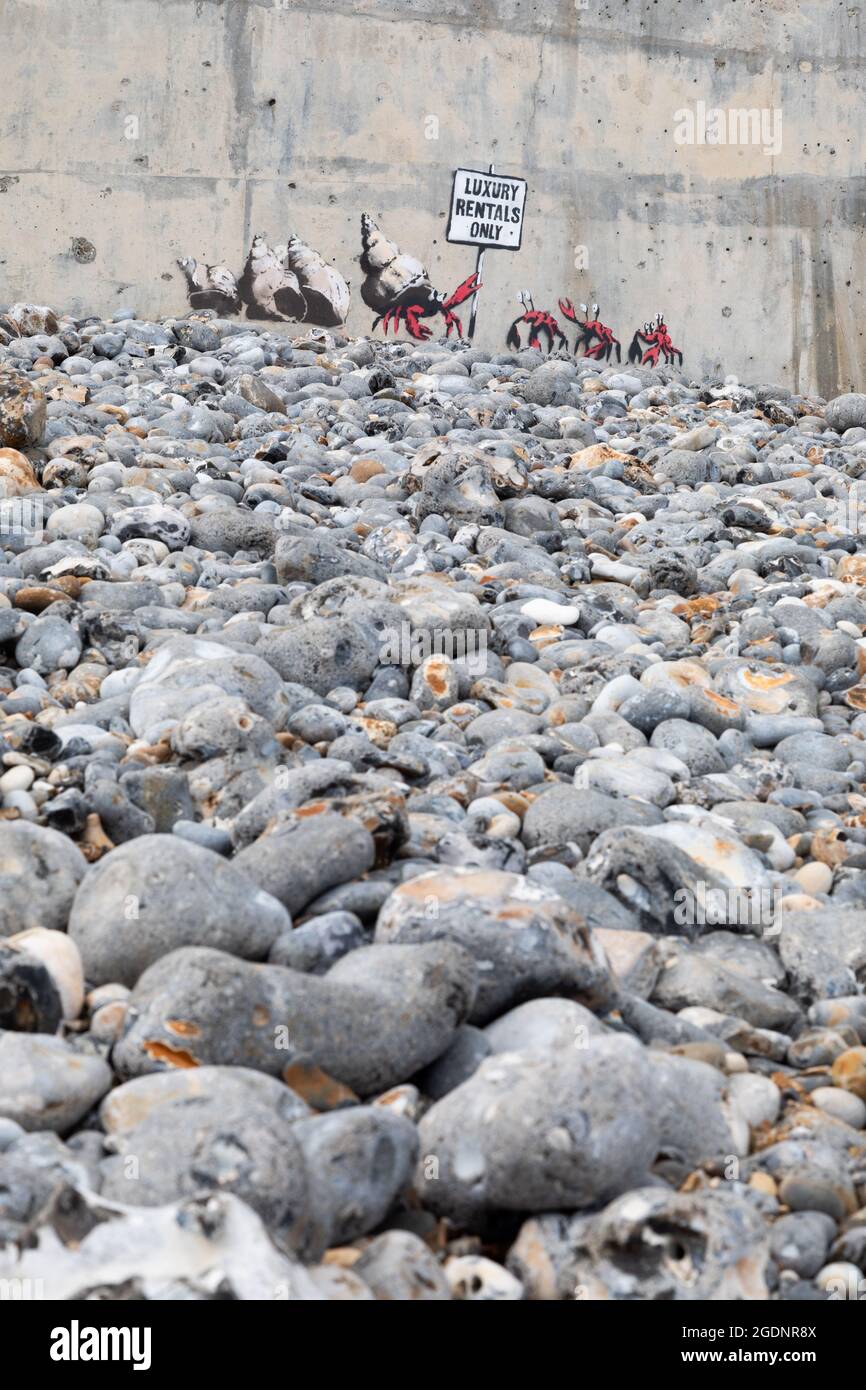 Banksy - Luxury Rentals Only mural in Cromer, Norfolk. Painted as part ...