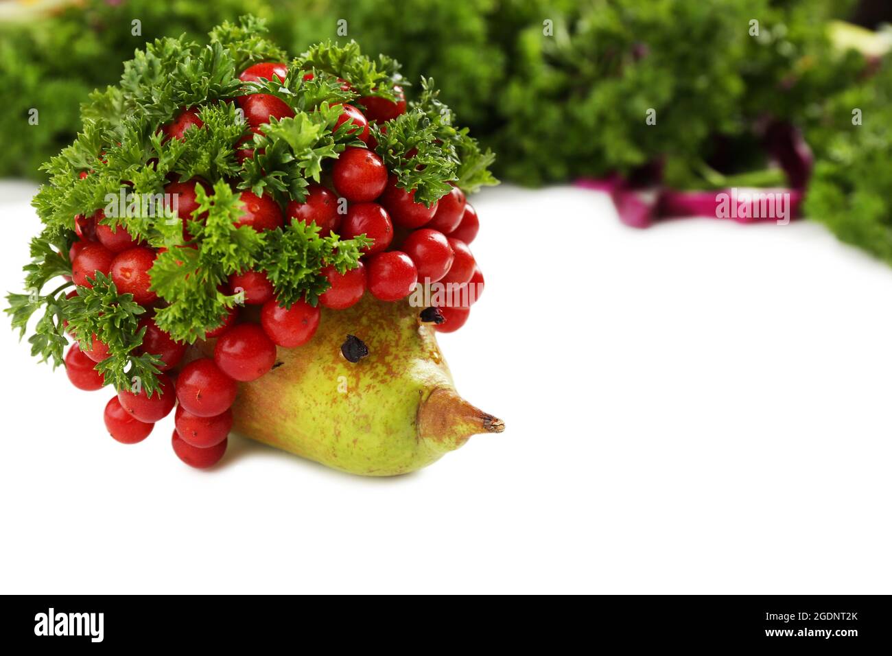 Healthy eating. Hedgehog made of vegetables and fruits, close up Stock ...