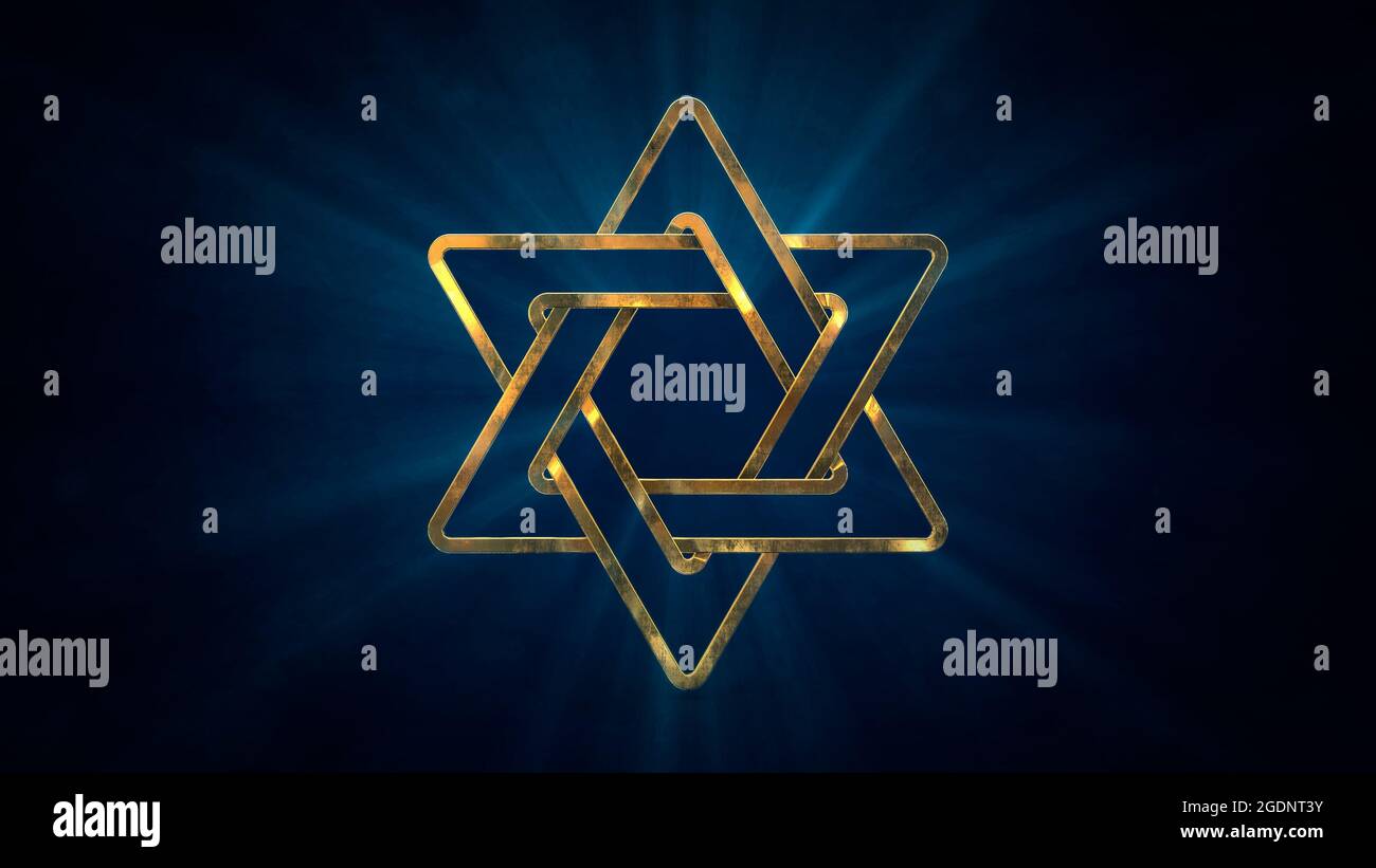 pretty shield of david background - digital object 3D illustration ...