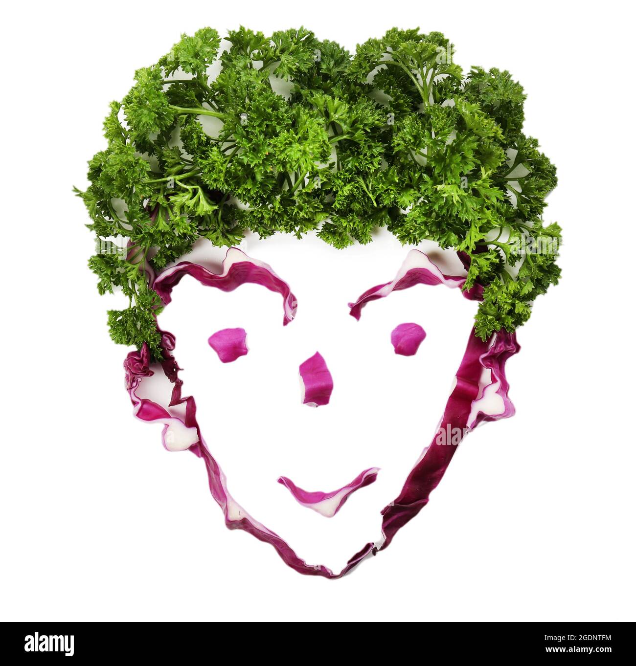 Healthy eating. Human face made of vegetables, isolated on white Stock ...