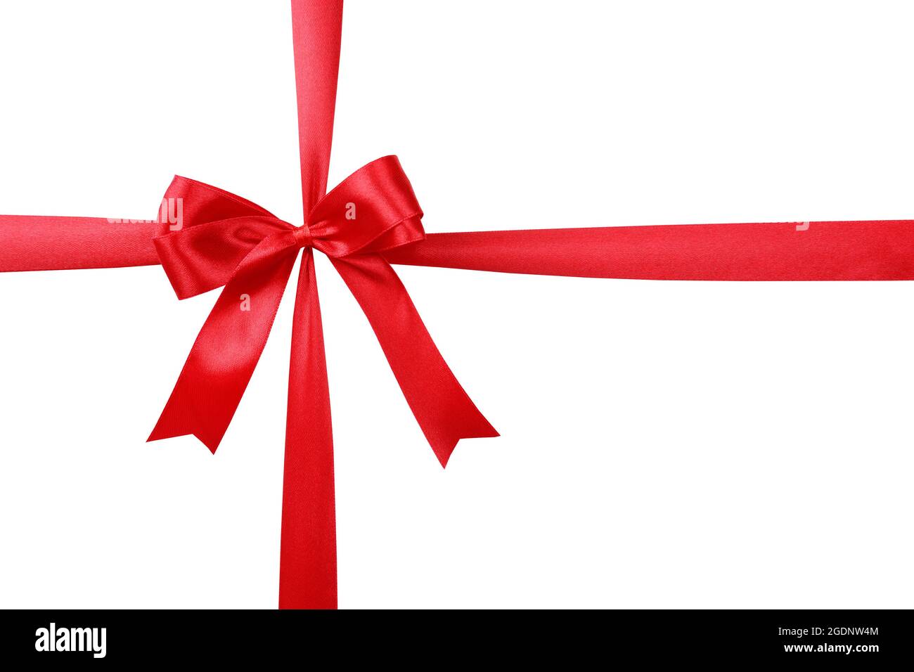Shiny red ribbon with bow isolated on white Stock Photo - Alamy