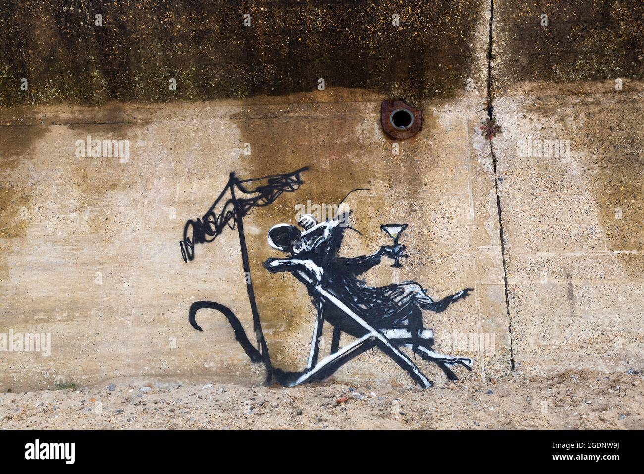 Banksy - relaxing rat mural in Lowestoft, Suffolk. Painted as part of ...