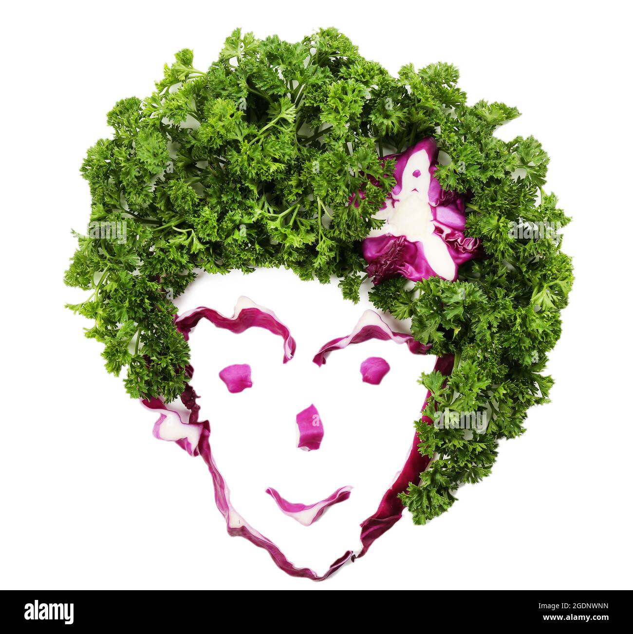 Healthy eating. Human face made of vegetables, isolated on white Stock ...