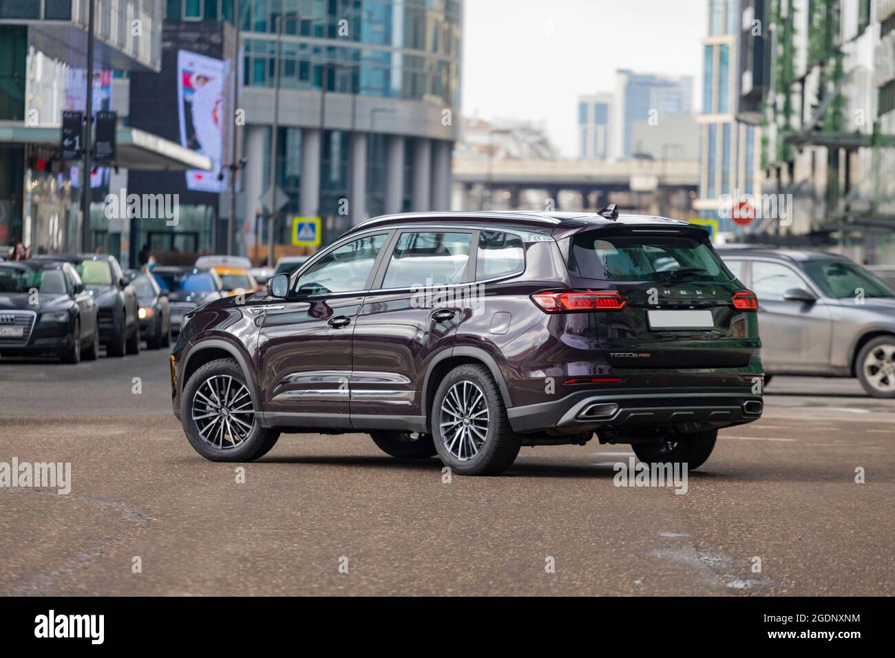 moscow, russia - March, 18, 2021: new lagre chineese minivan chery ...
