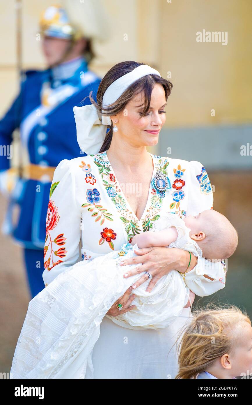 Princess Sofia and Prince Julian of Sweden attending the christening ...
