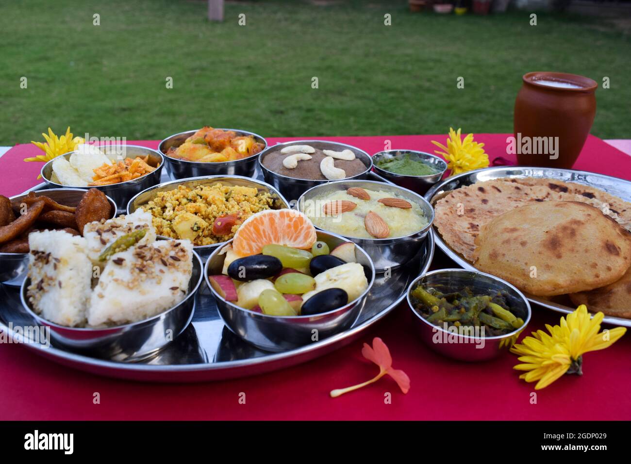 Indian Fasting cuisine Upwas items Thali complere meal for vrat ...