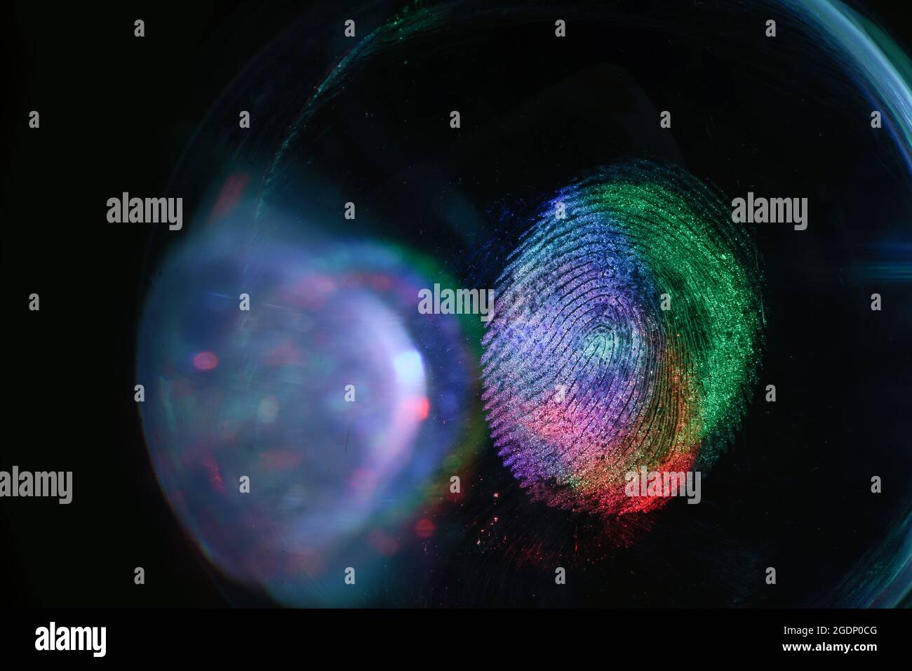 Beautiful abstract blue, green colored fingerprint on background ...