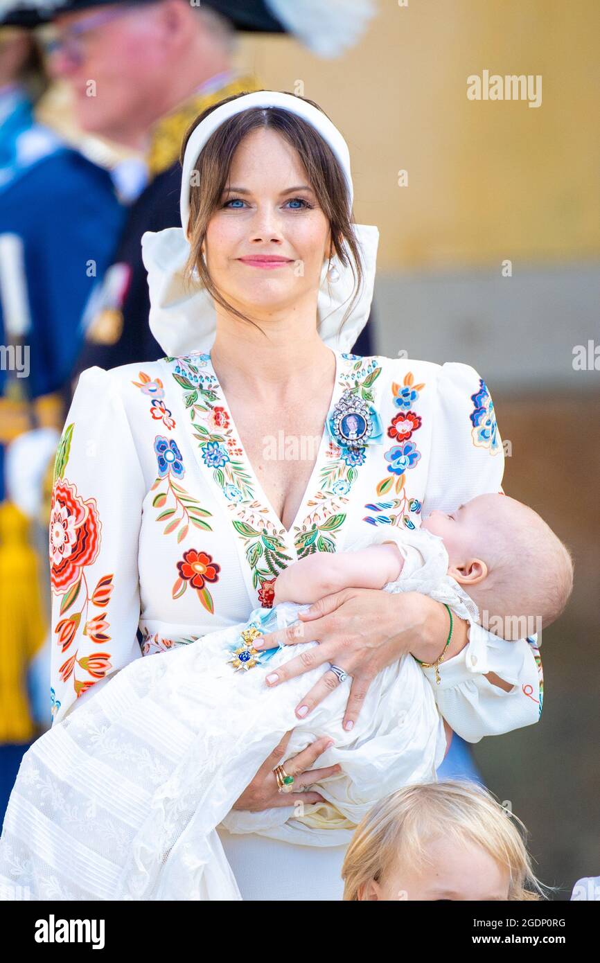 Princess Sofia and Prince Julian of Sweden attending the christening ...