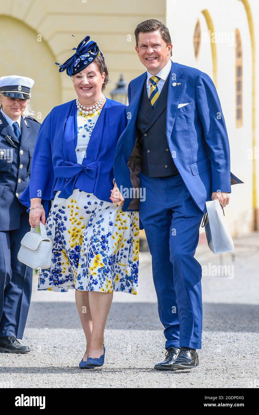 Andreas Norlen and his wife Helena attending the christening Prince ...