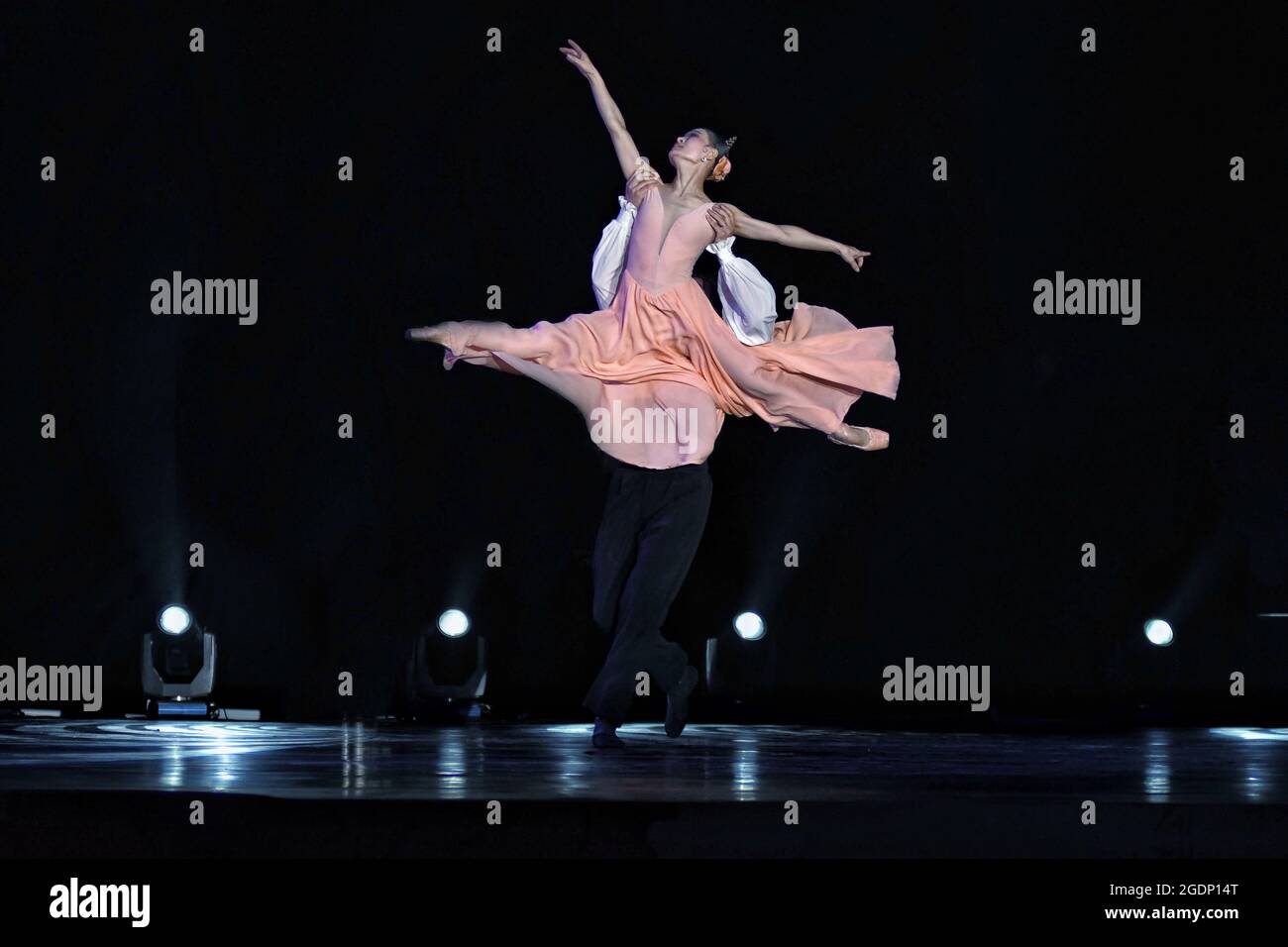 BUSAN, KOREA, SOUTH - Jun 26, 2019: Two ballet dancers performing on ...