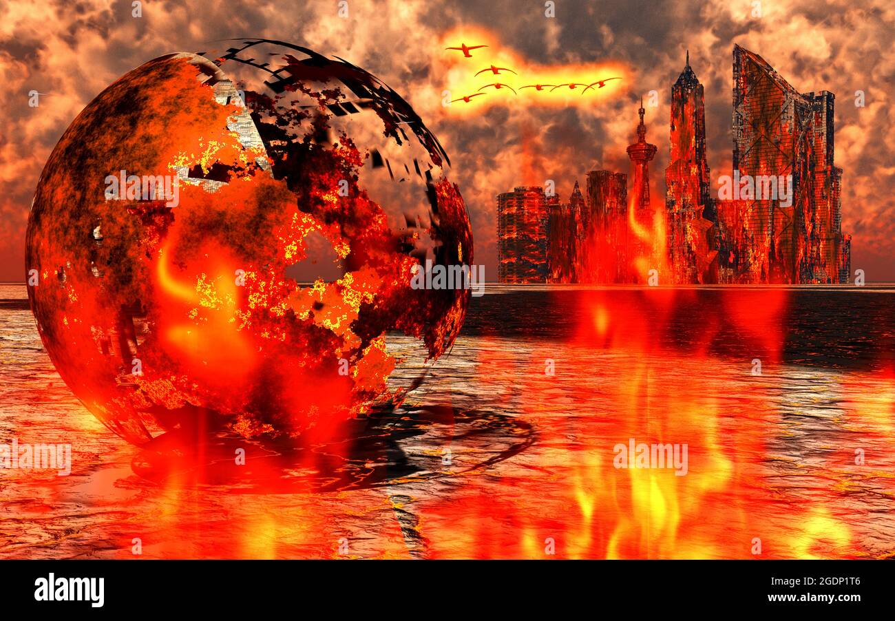 World On Fire Stock Photo - Alamy