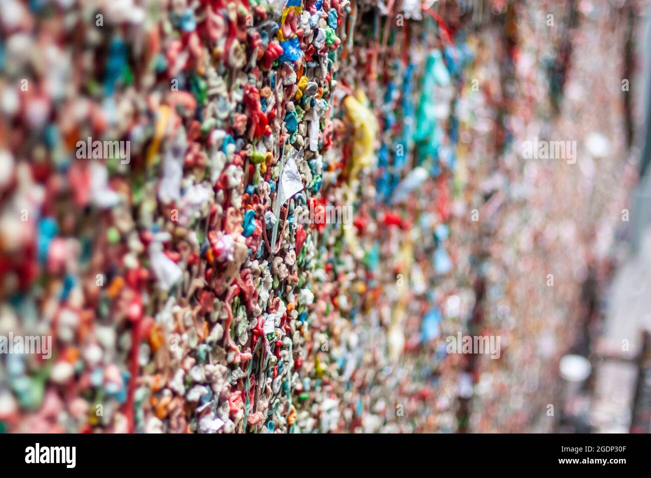 bubble gum alley, in Seattle, washington state, USA chewing gum on wall ...