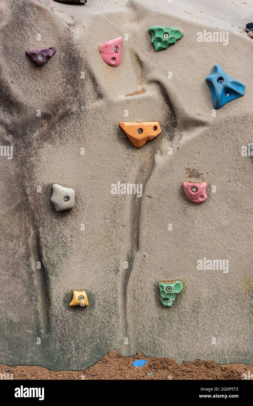 Multi colored climbing wall holds Stock Photo - Alamy