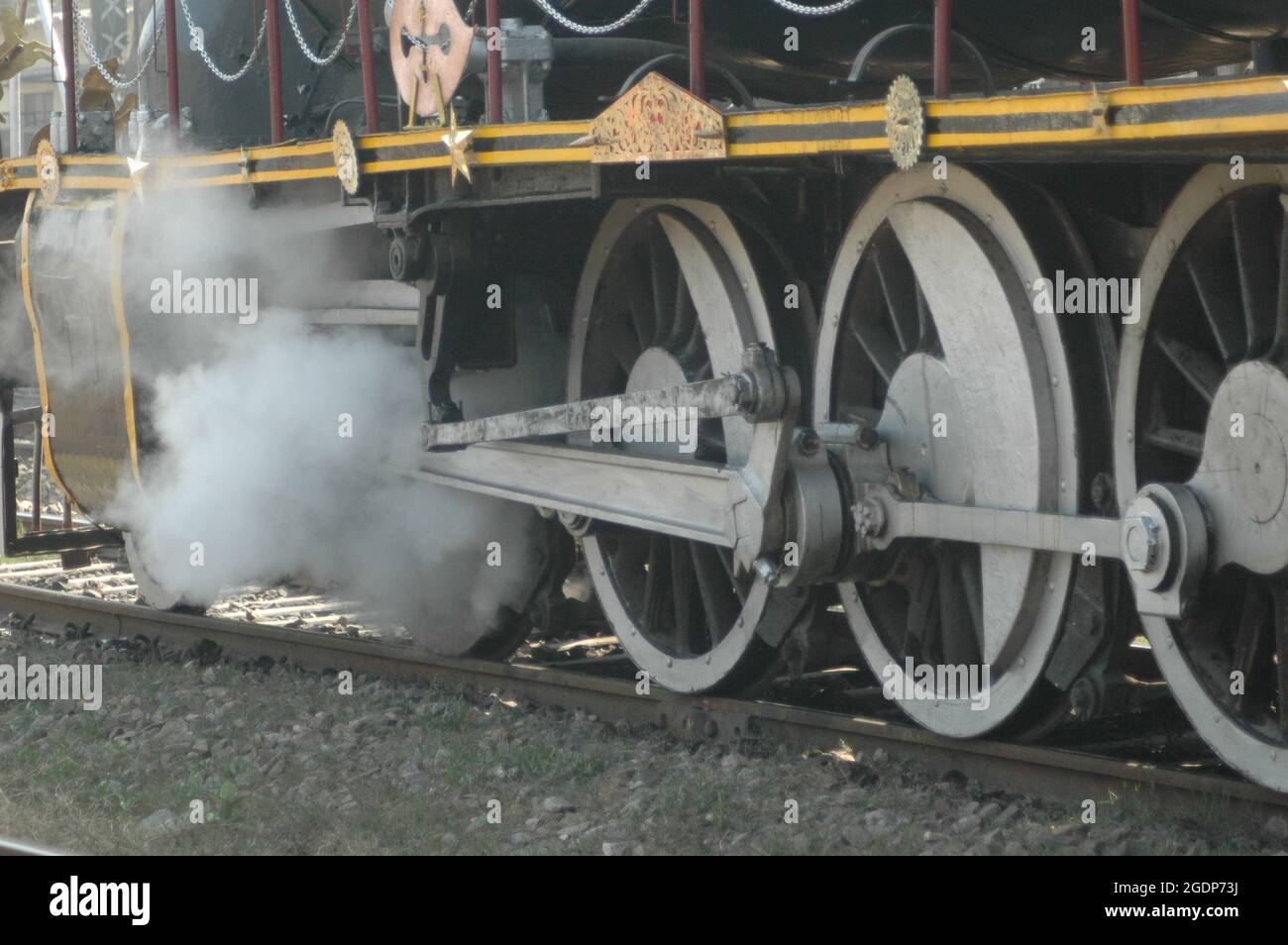 Steam engines displayed at the Railways Museum in New Delhi, India ...