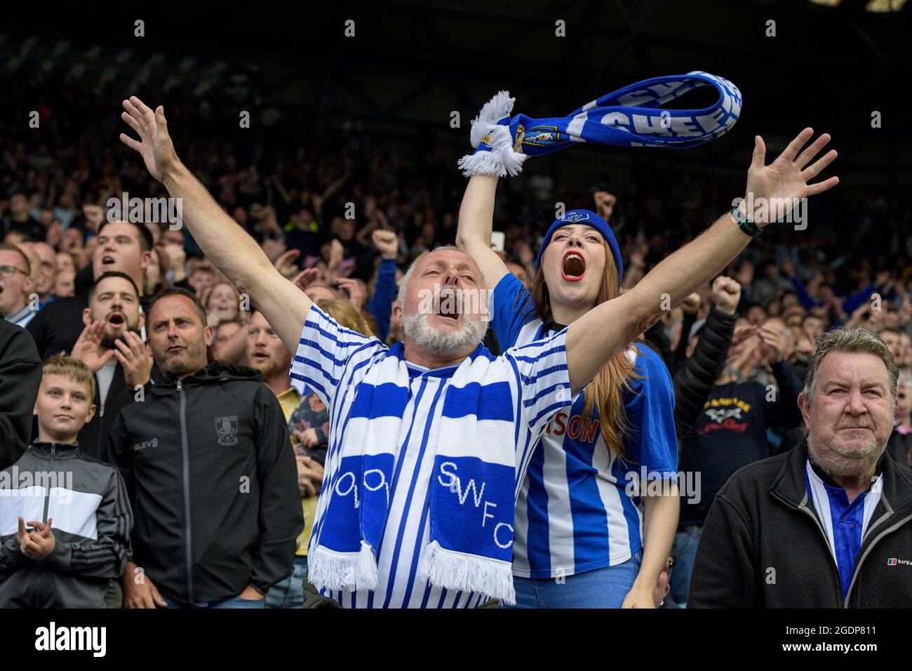 The Sheffield Wednesday fans celebrate taking a 1-0 lead Stock Photo ...