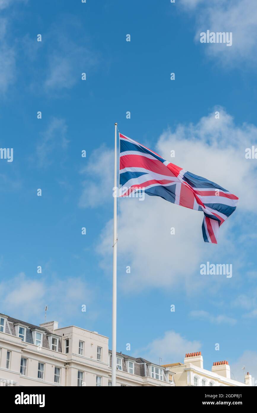 Union Flag flying in Eastbourne Stock Photo - Alamy