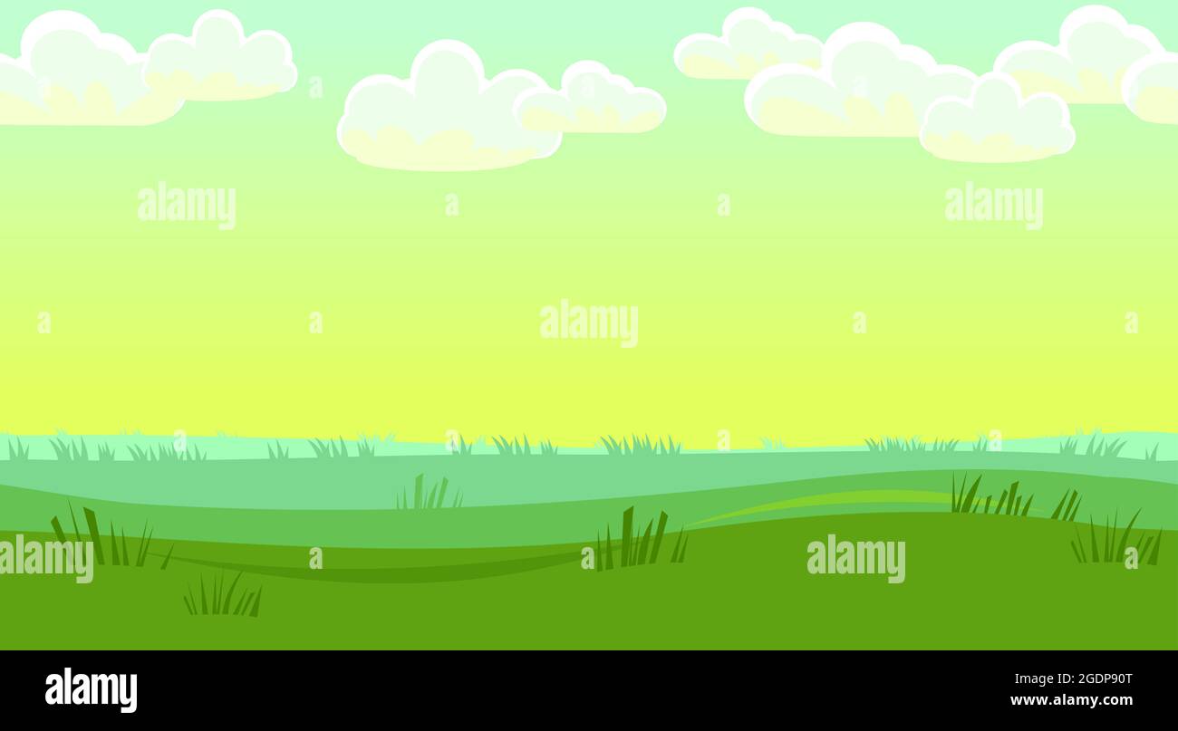 Silhouette of the grass. Summer green meadow. Rural simple and cute ...