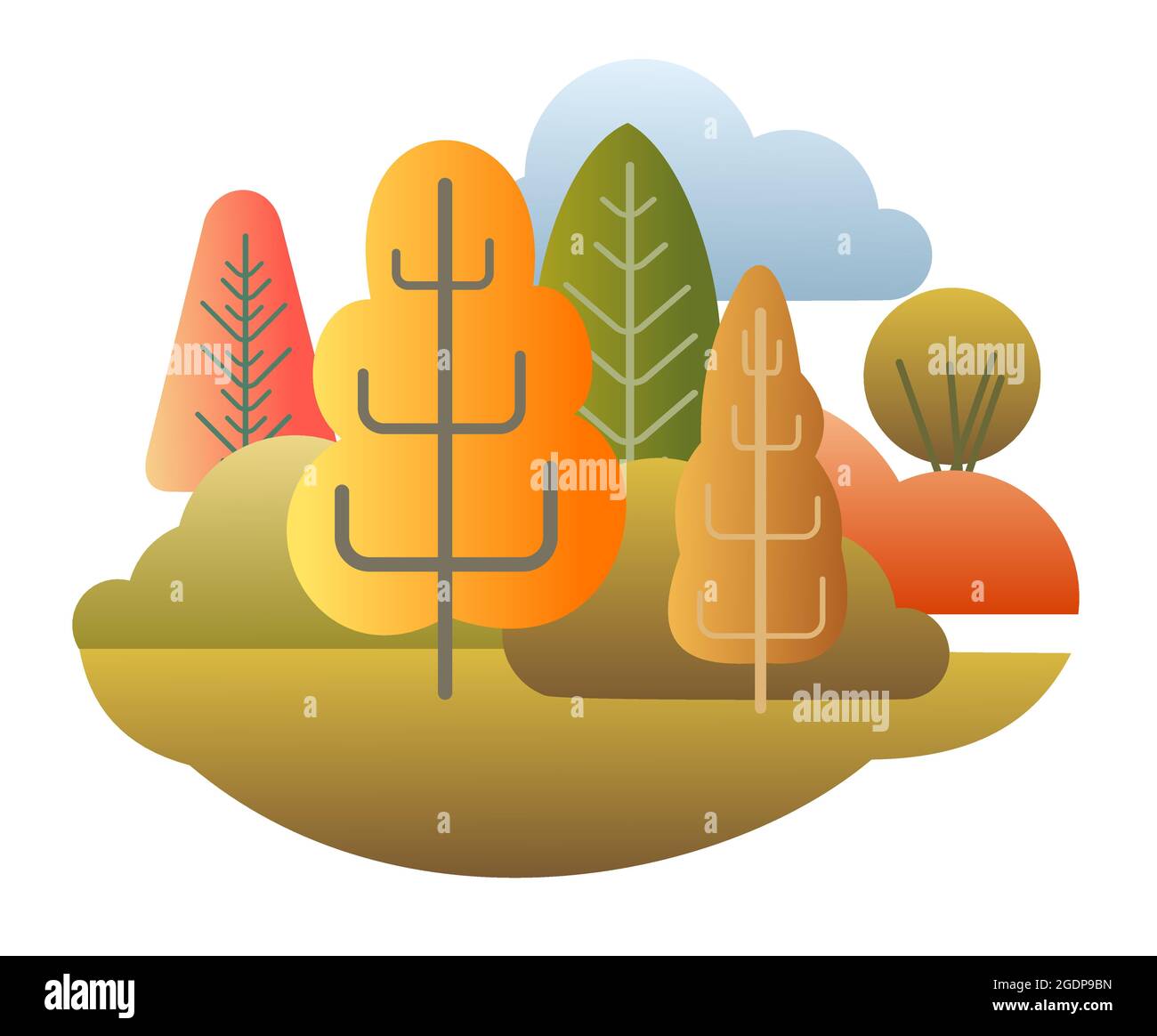 Autumn forest scene trees Cut Out Stock Images & Pictures - Alamy