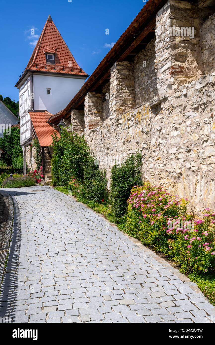 Historic defense tower in Greding (Bavaria, Germany Stock Photo - Alamy