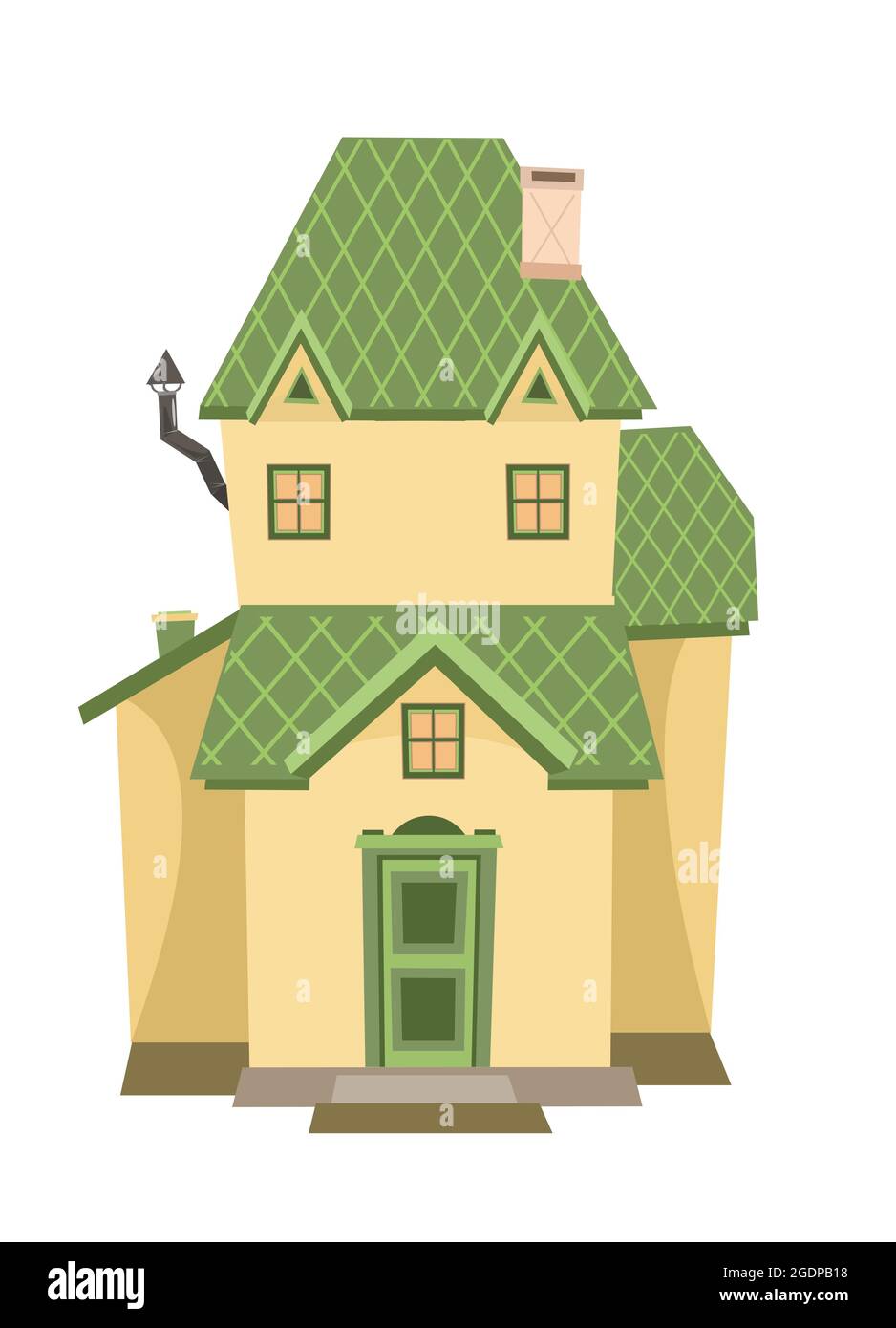 Yellow chimney on house Stock Vector Images - Alamy