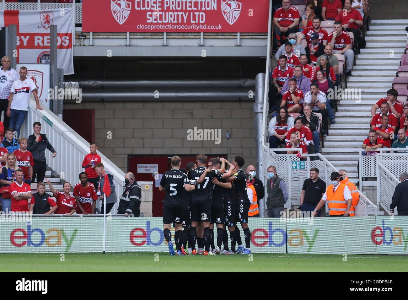 MIDDLESBROUGH, UK. AUGUST 14TH Bristol City celebrate their goal during ...