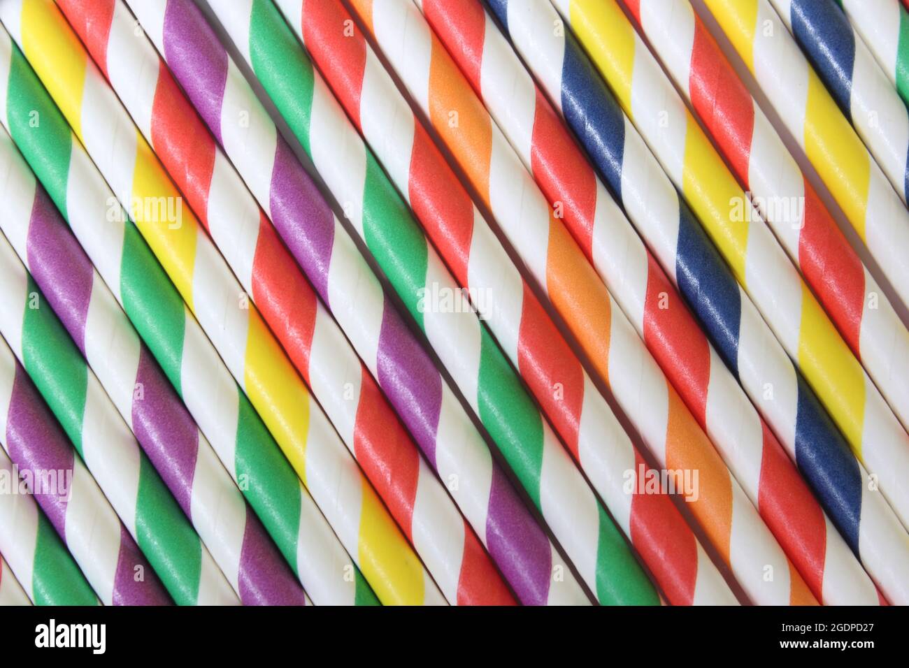 Colorful Striped Paper Straws Background Stock Photo - Alamy