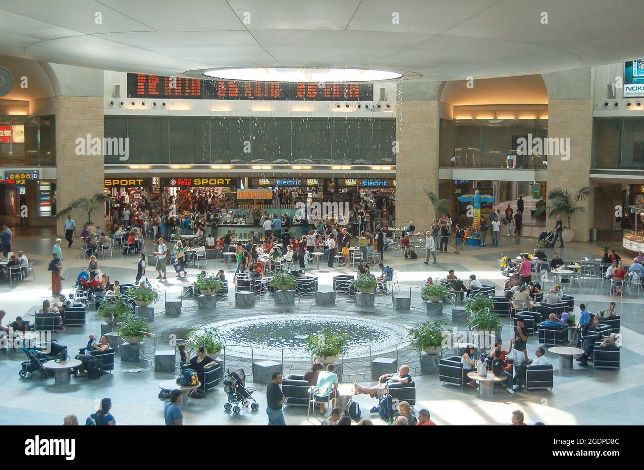 Tel Aviv, Israel - 09.13.2007: Many passengers in the departure area of ...