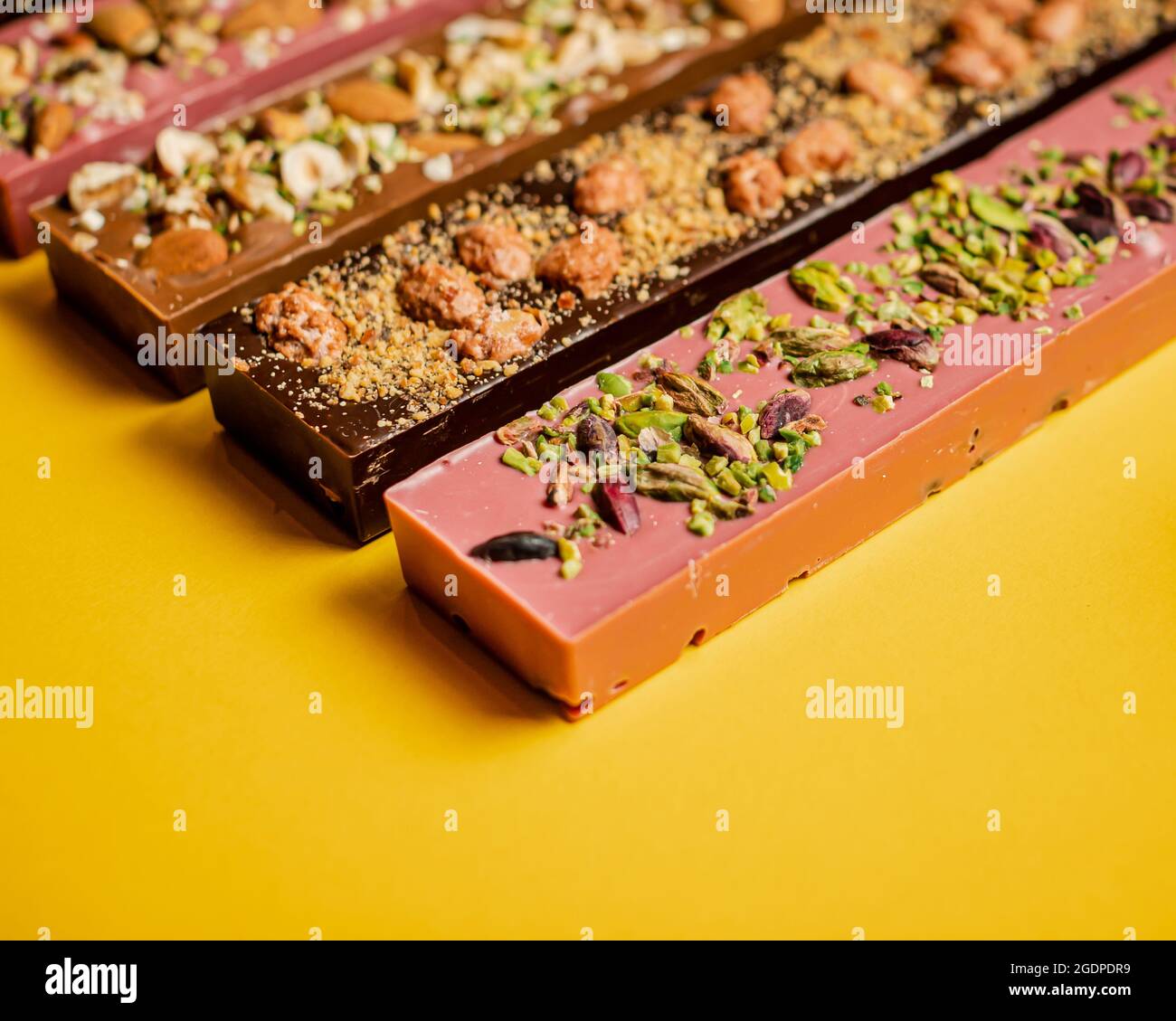 Different tasty chocolate bars hi-res stock photography and images - Alamy