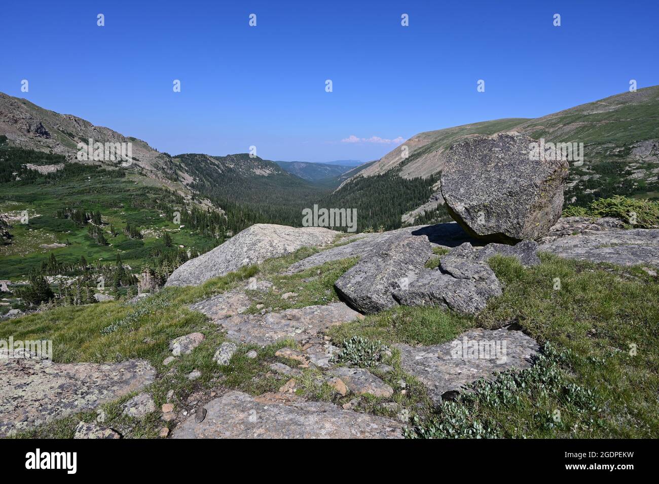 Mountains, forests and valleys of Indian Peaks Wilderness in Arapaho ...