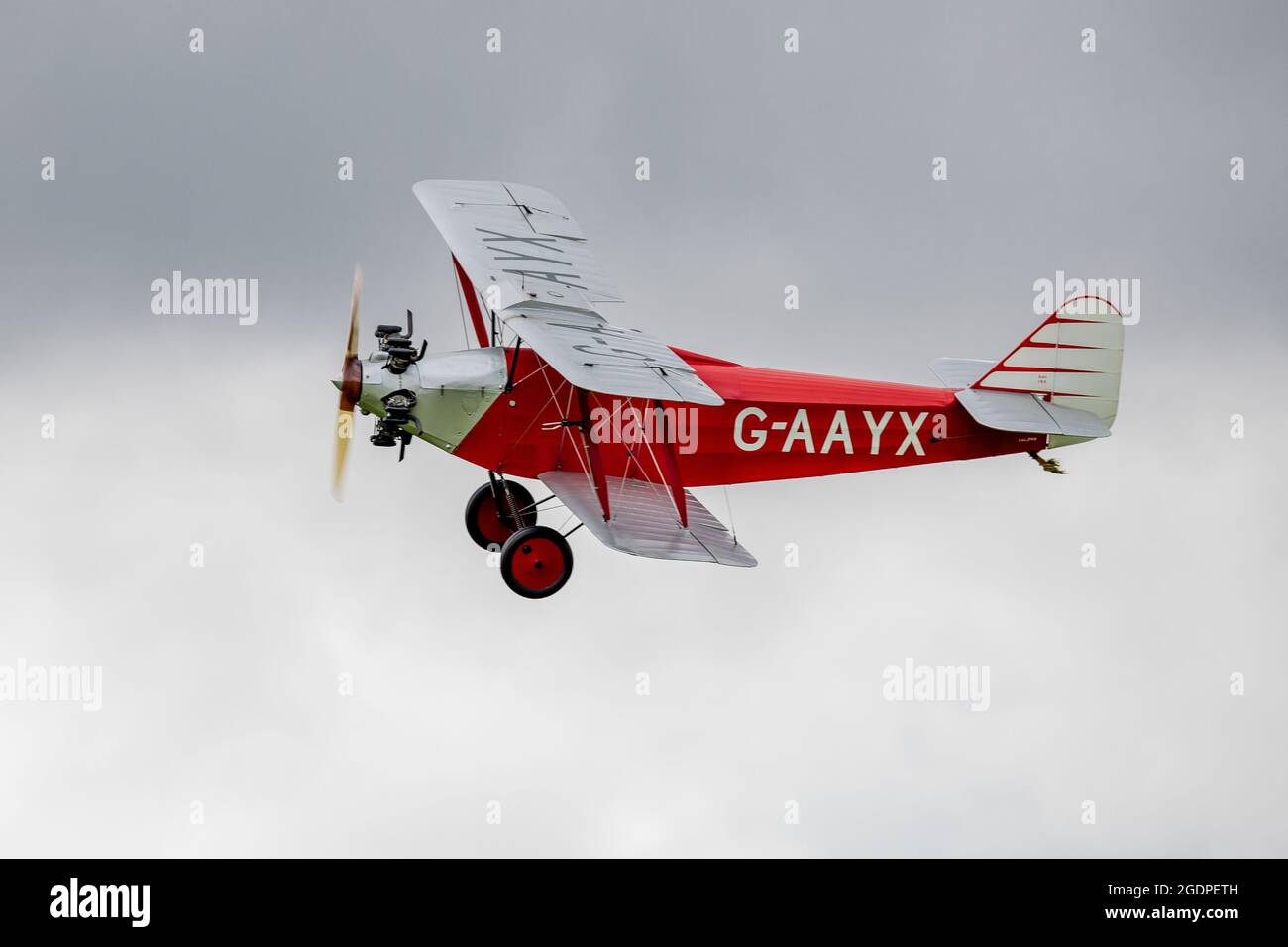 1929 Southern Martlet ‘G-AAYX’ airborne at Shuttleworth Family airshow ...