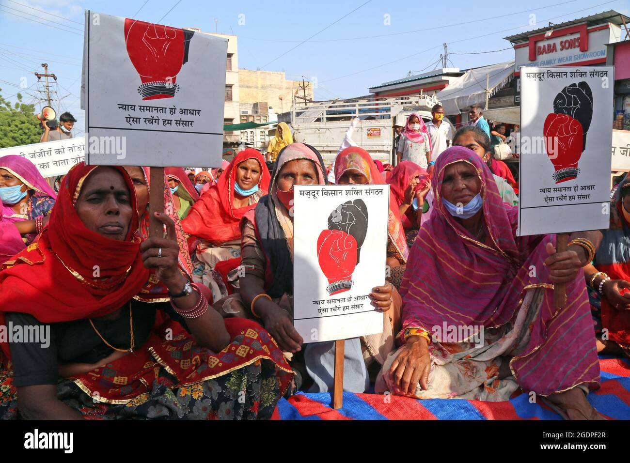 Beawar, Rajasthan, India, August 14, 2021: Rajasthani women with ...