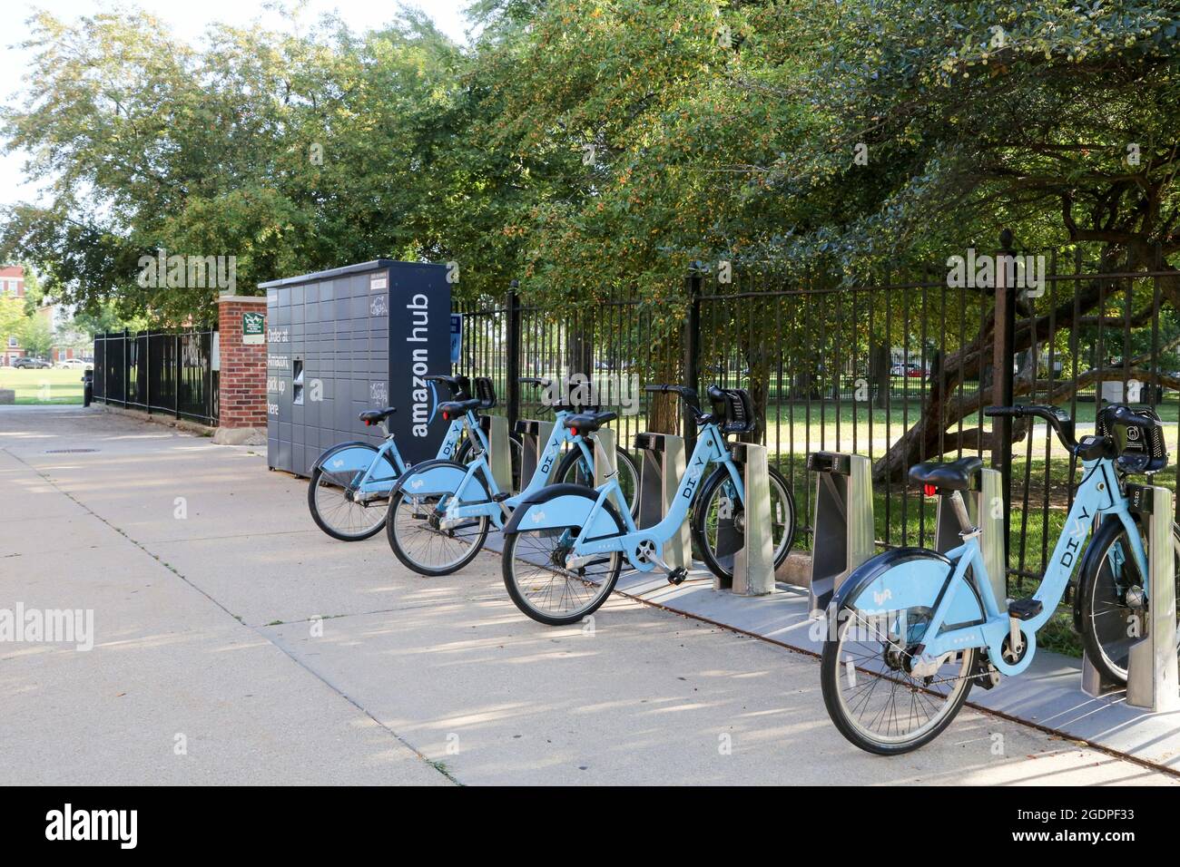 An Amazon Hub locker sits at the entrance of the children’s playground ...