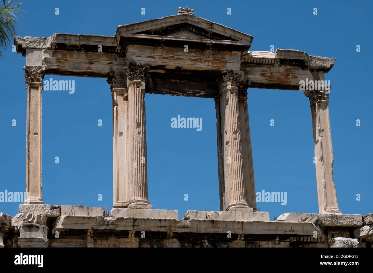 The Arch of Hadrian. Hadrian's Gate. Roman triumphal arch in Athens ...