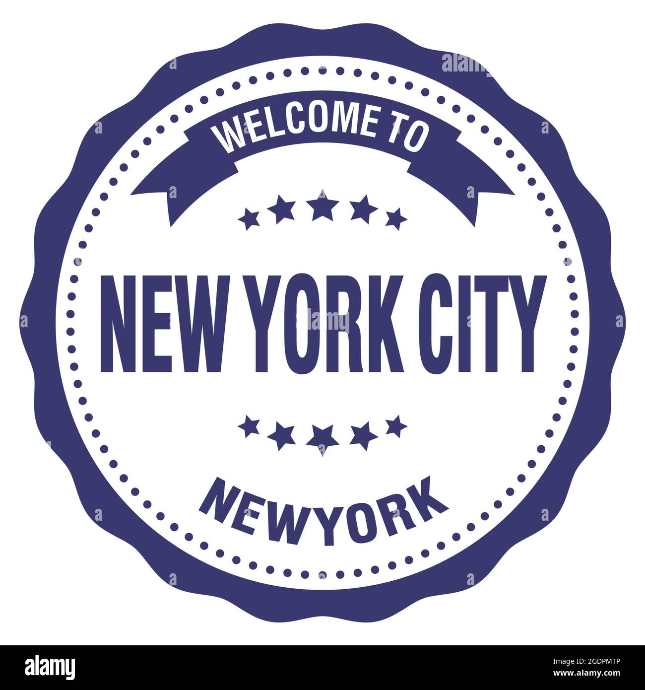WELCOME TO NEW YORK CITY - NEW YORK, words written on blue round badge ...