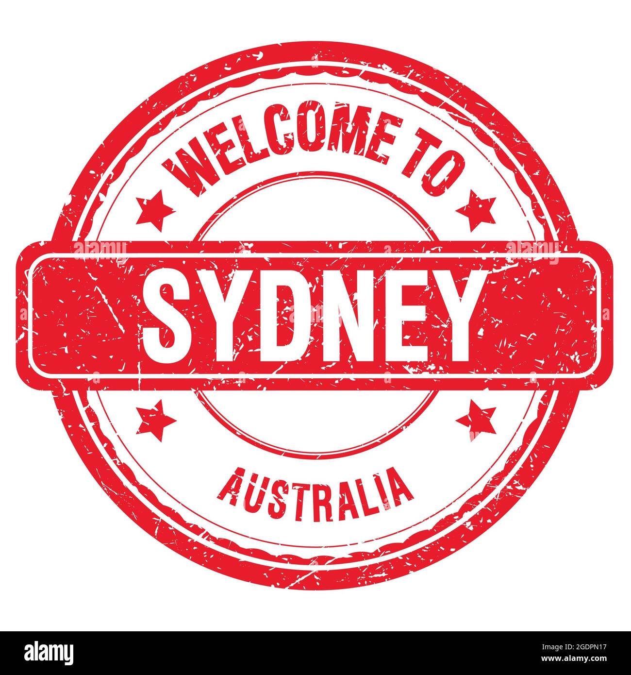 WELCOME TO SYDNEY - AUSTRALIA, words written on red grungy stamp Stock ...