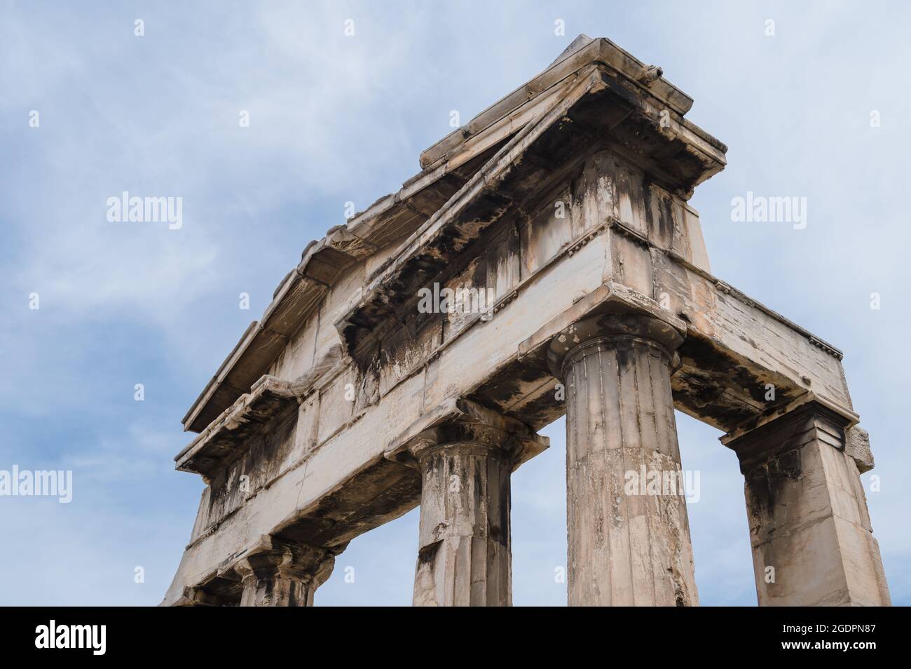 The Gate of Athena Archegetis. Roman agora in Athens. Antique ...