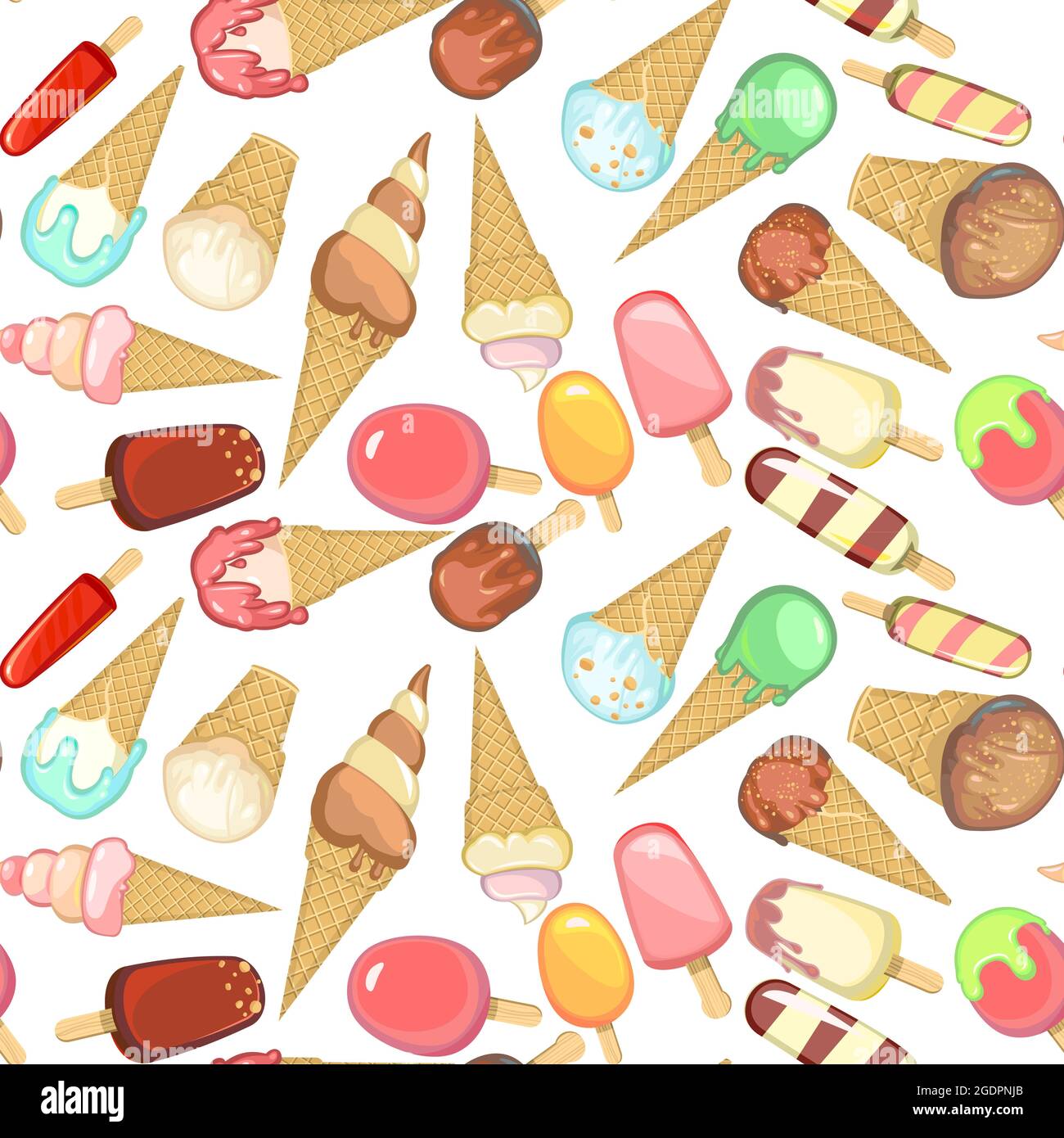 Ice cream pattern seamless. Background illustration. Wallpaper print ...