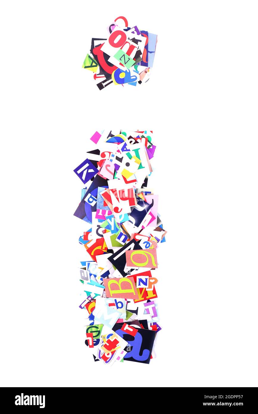 Abc letters made newspaper letters Cut Out Stock Images & Pictures - Alamy