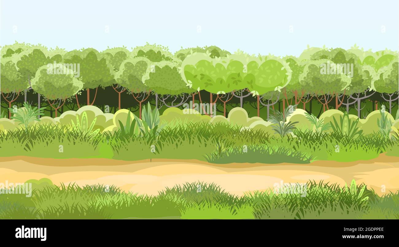 Grassland trees and shrubs Stock Vector Images - Alamy