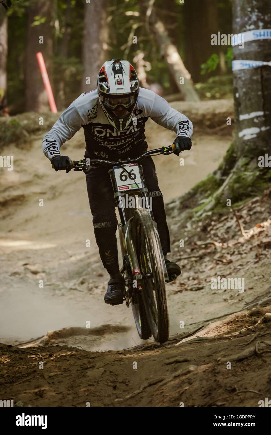 Dan SLACK of Great Britain during the qualification round of the 2021 Mountain Bike World Cup on ...