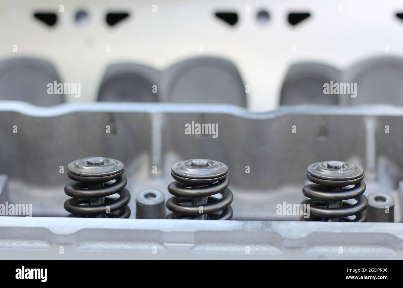 Eight Cylinder Engine Head With Valve Springs For Vintage Automobile ...