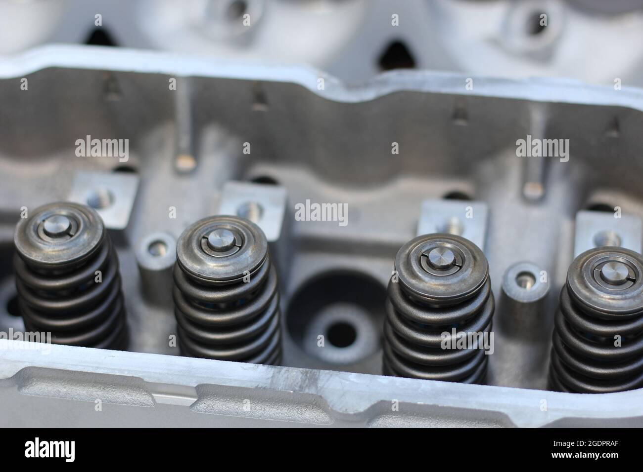 Eight Cylinder Engine Head With Valve Springs For Vintage Automobile ...