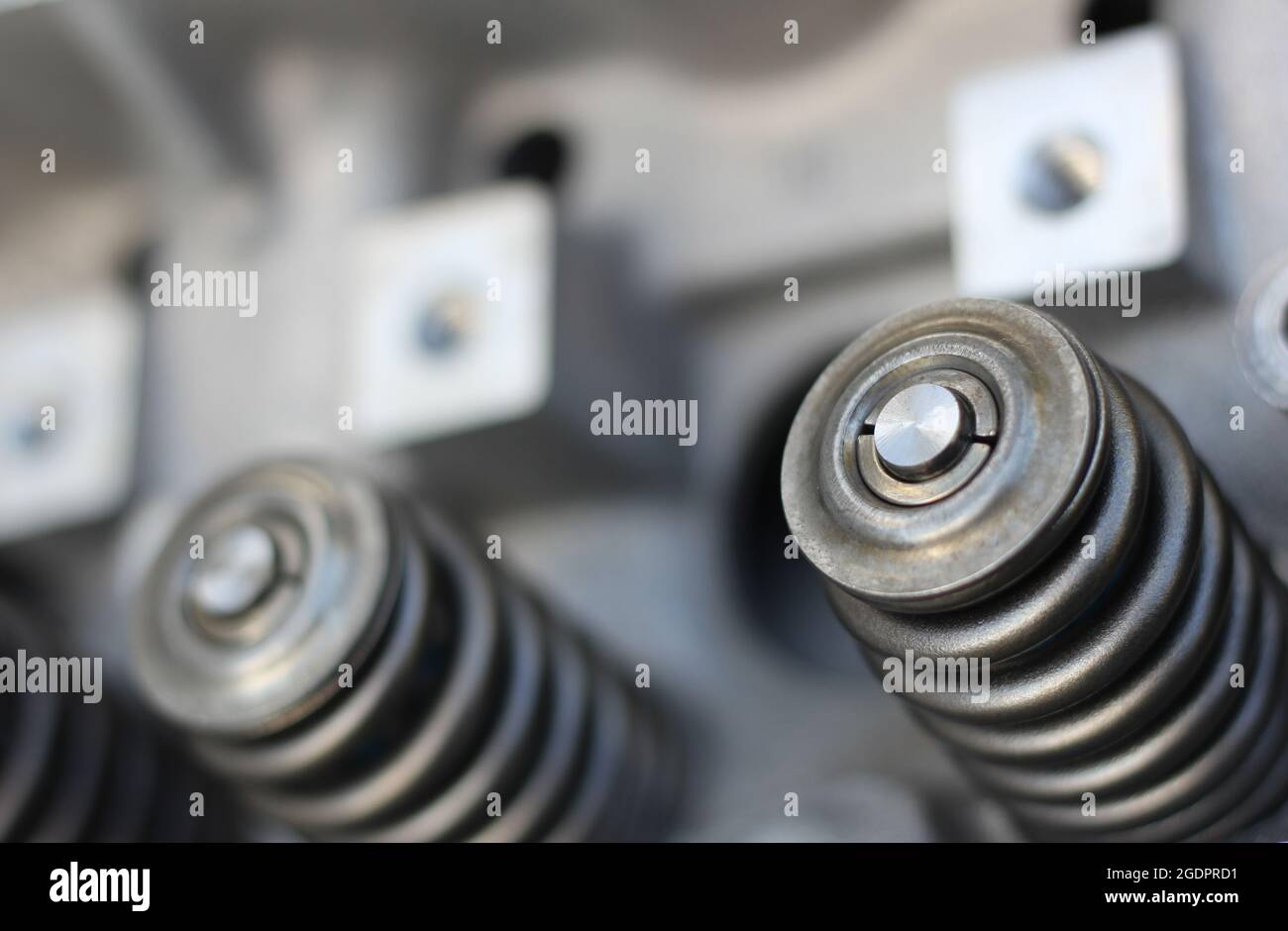 Eight Cylinder Engine Head With Valve Springs For Vintage Automobile ...