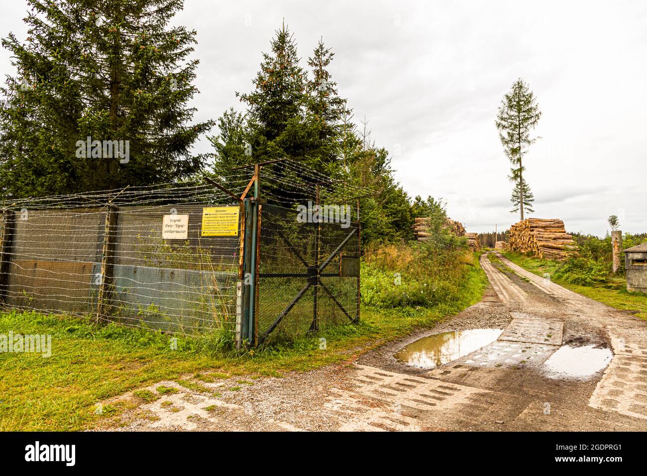 Border Museum as a section of the former Iron Curtain barriers of the ...
