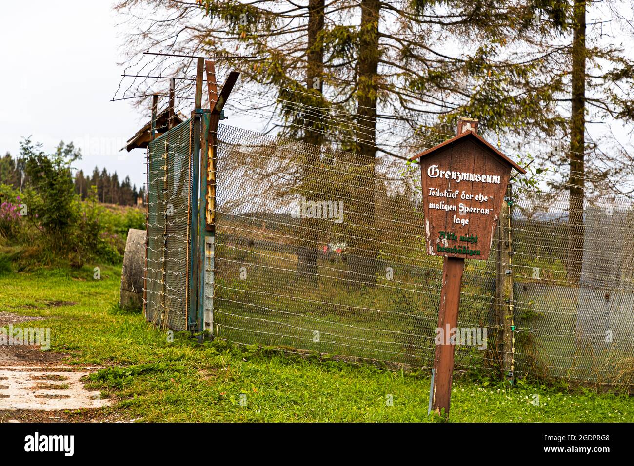 Border Museum as a section of the former Iron Curtain barriers of the ...