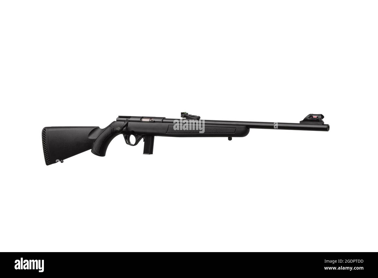 Small-bore bolt rifle in a plastic stock of .22lr. Small rifled weapon ...