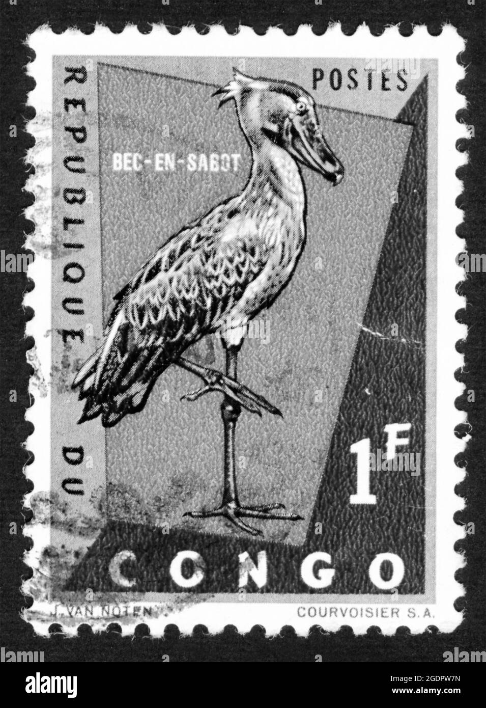 Stamp print in Congo, birds Stock Photo - Alamy